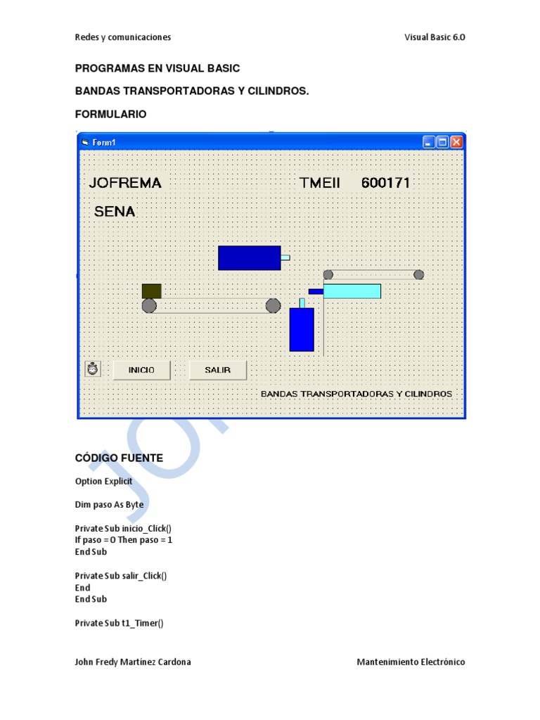 Programas en Visual Basic 6 - Bandas y Cilindros | PDF | Ingeniería de software | Tecnología digital
