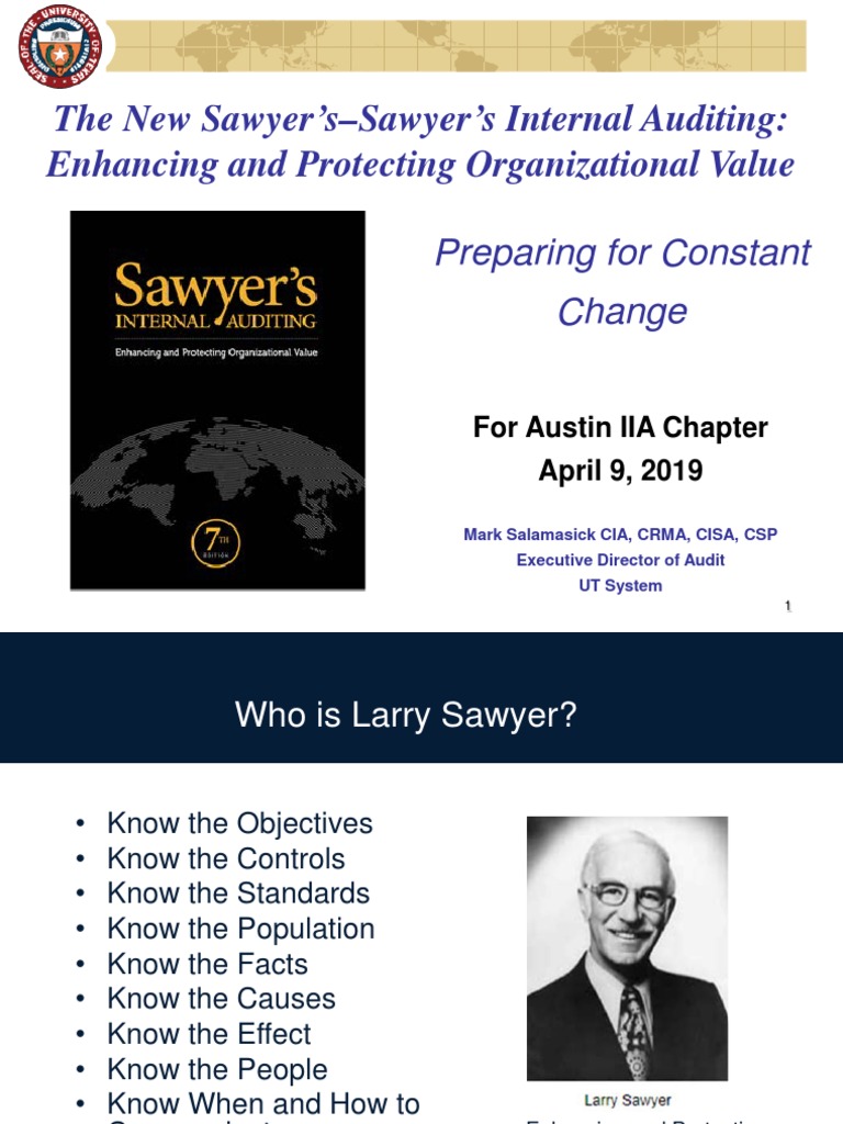 The New Sawyer's-Sawyer's Internal Auditing: Enhancing and Protecting ...