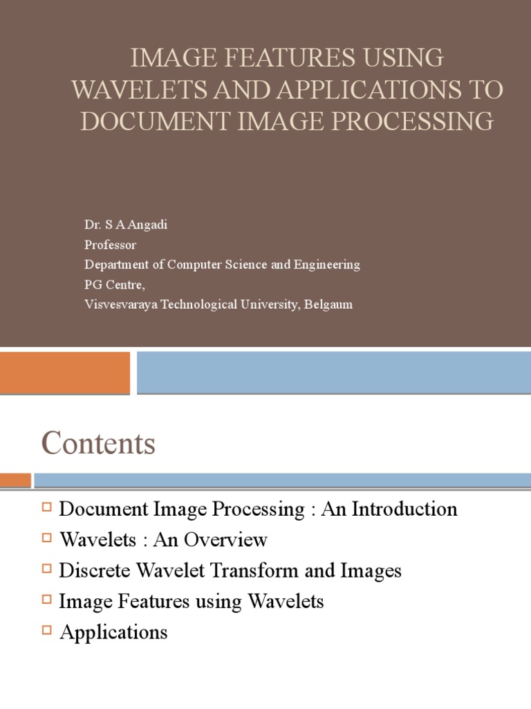 Image Features Using Wavelets and Applications To Document Image Processing | PDF | Wavelet ...