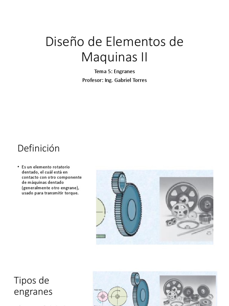 Tema 5 (Engranes) | PDF | Engranaje | Rotación