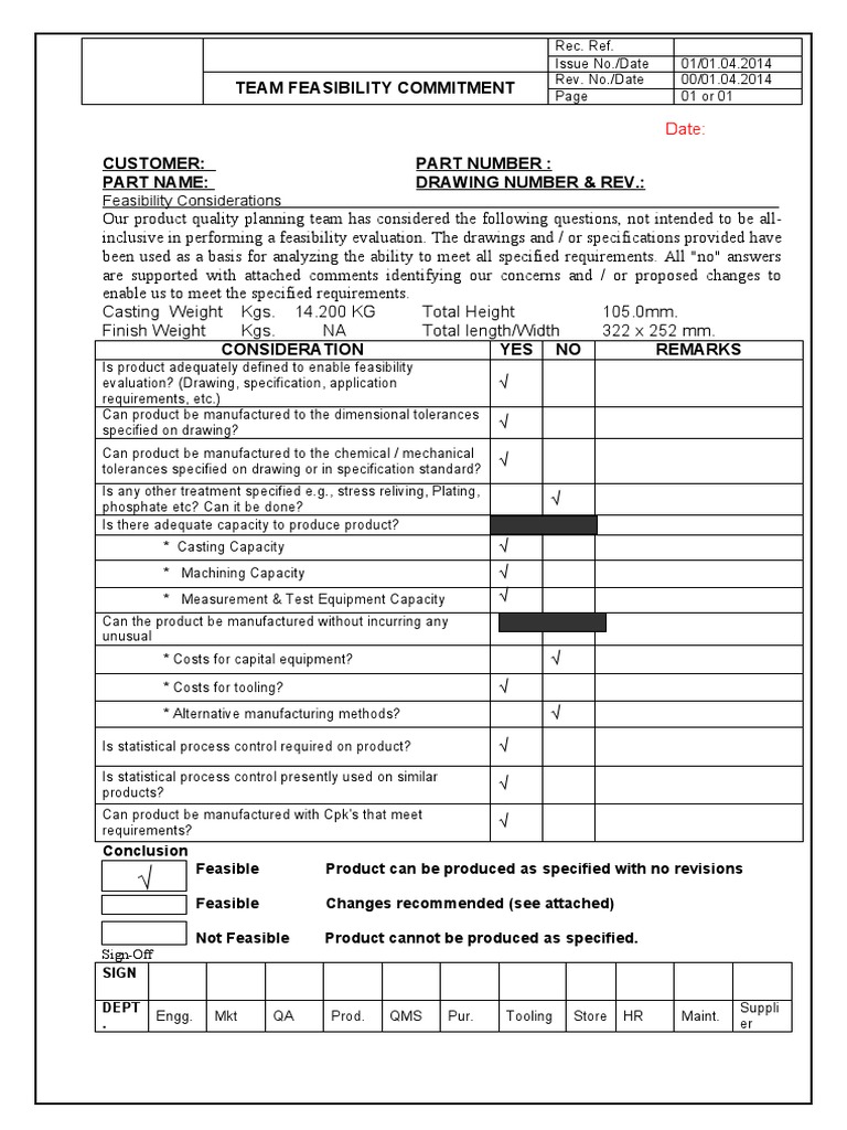 02-Team Feasibility Committment | PDF | Engineering Tolerance ...