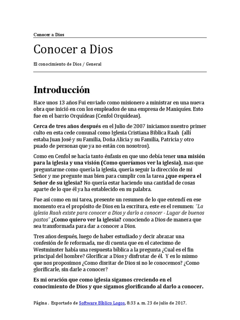 Conocer A Dios | PDF | Cristo (título) | Dios