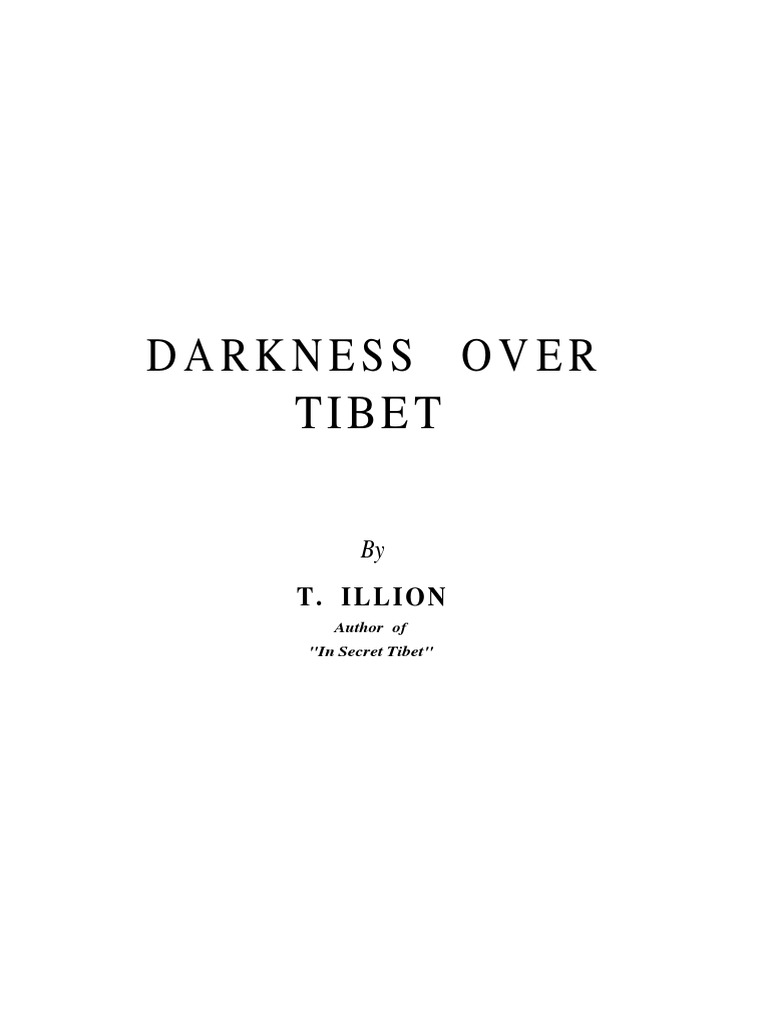 Darkness Over Tibet T Illion | PDF | Tibet | Hail