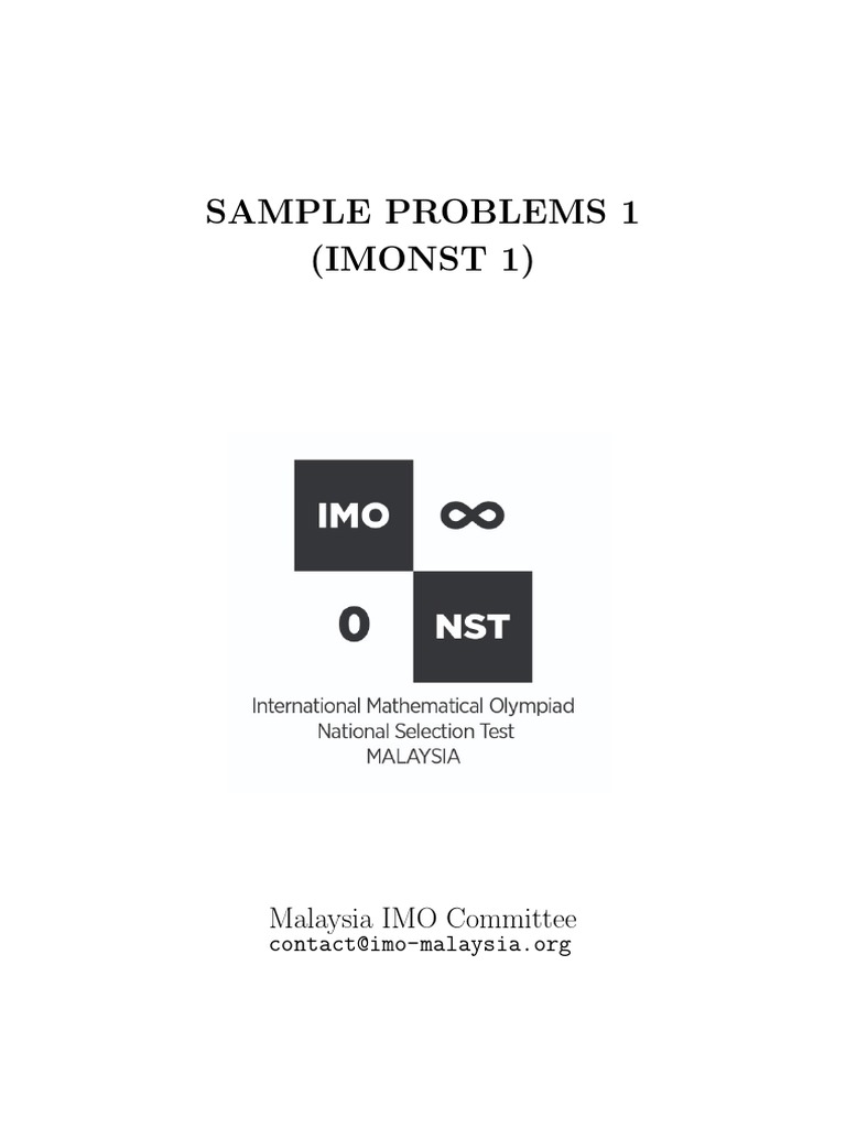 Sample Problems 1 (Imonst 1) : Malaysia IMO Committee | PDF | Triangle ...