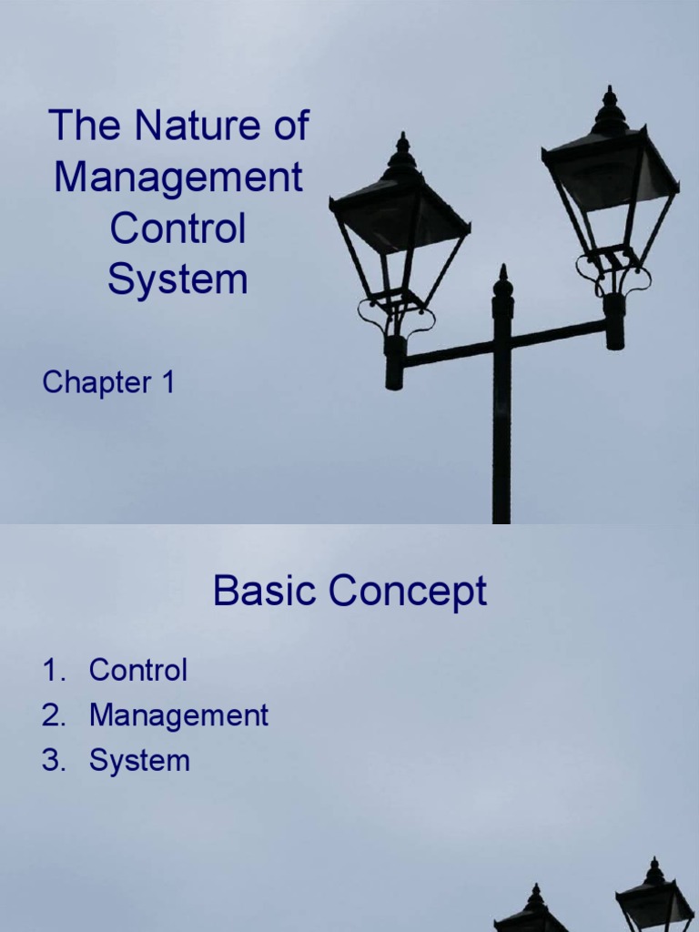 Management Control Systems: Understanding the Basic Concepts of Control ...