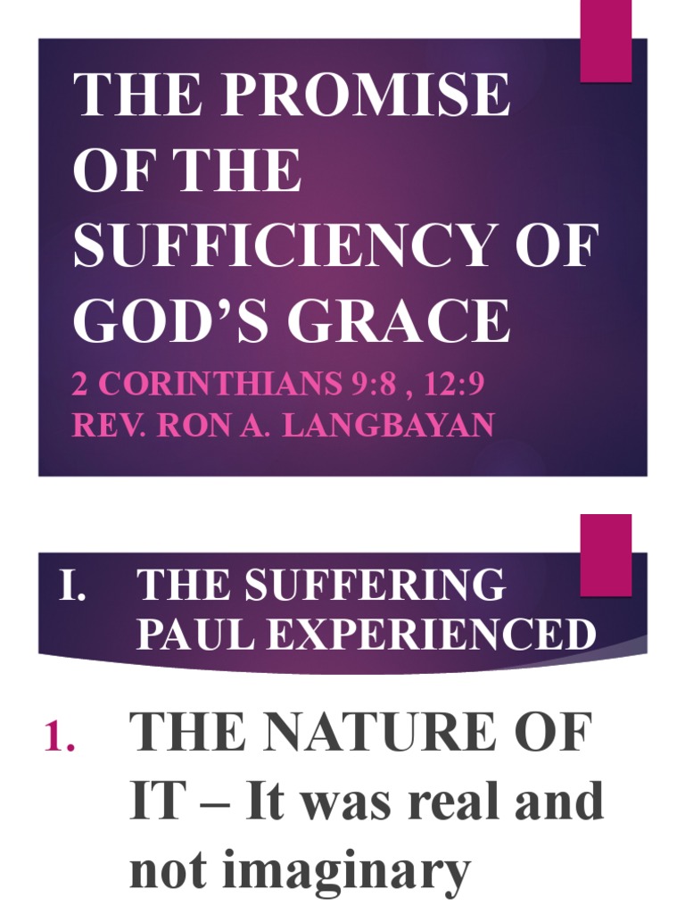 The Promise of The Sufficiency of God's Grace | PDF