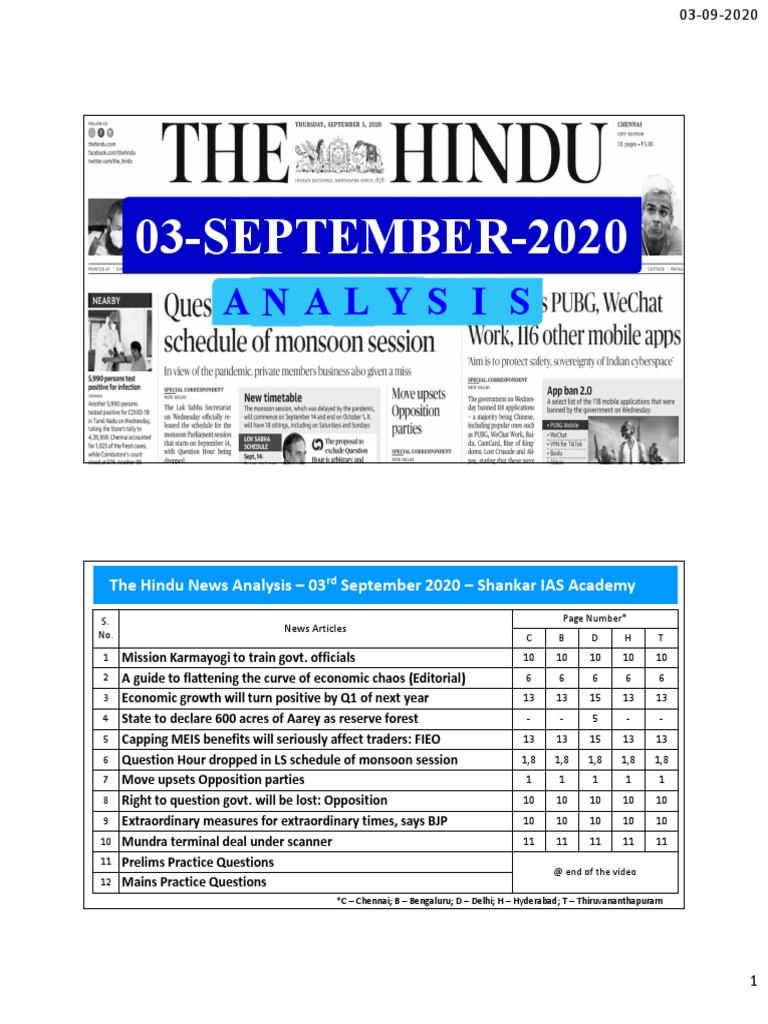 03-09-2020 - The Hindu Handwritten Notes PDF | PDF | Governance ...