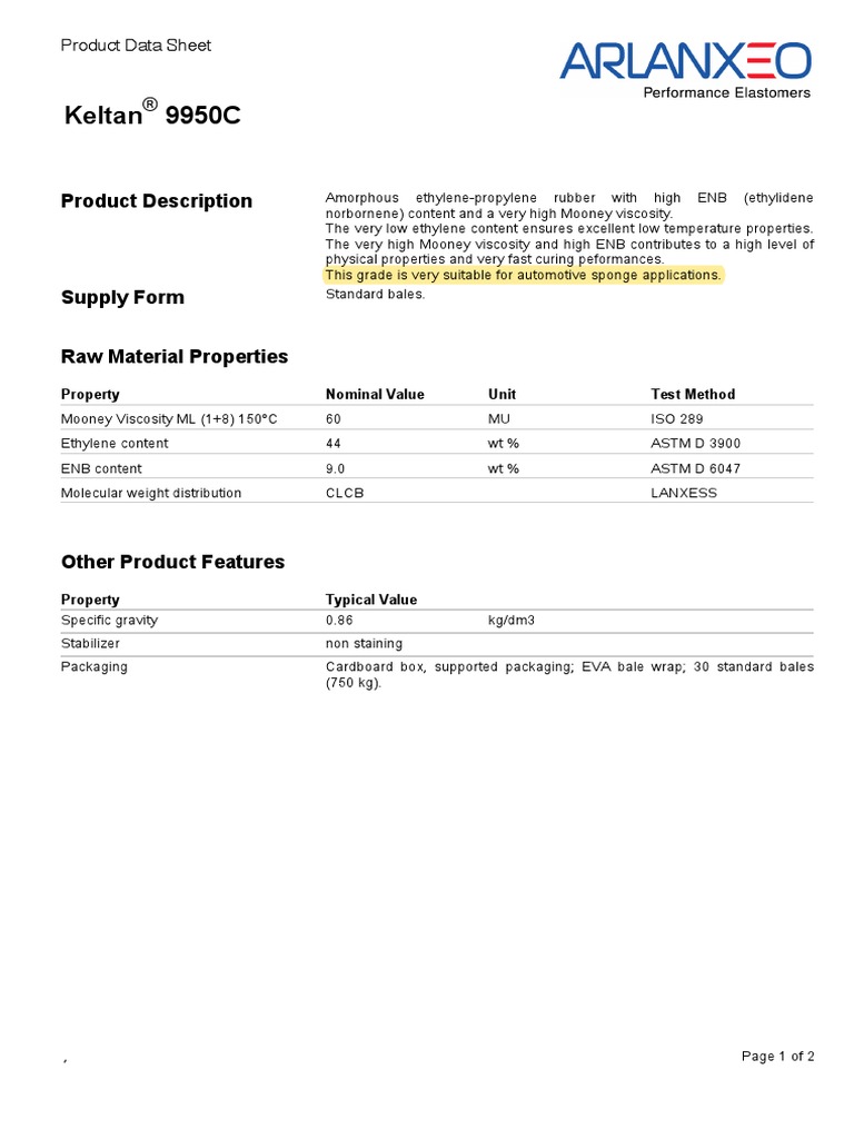 Keltan 9950c Pds 681 | PDF