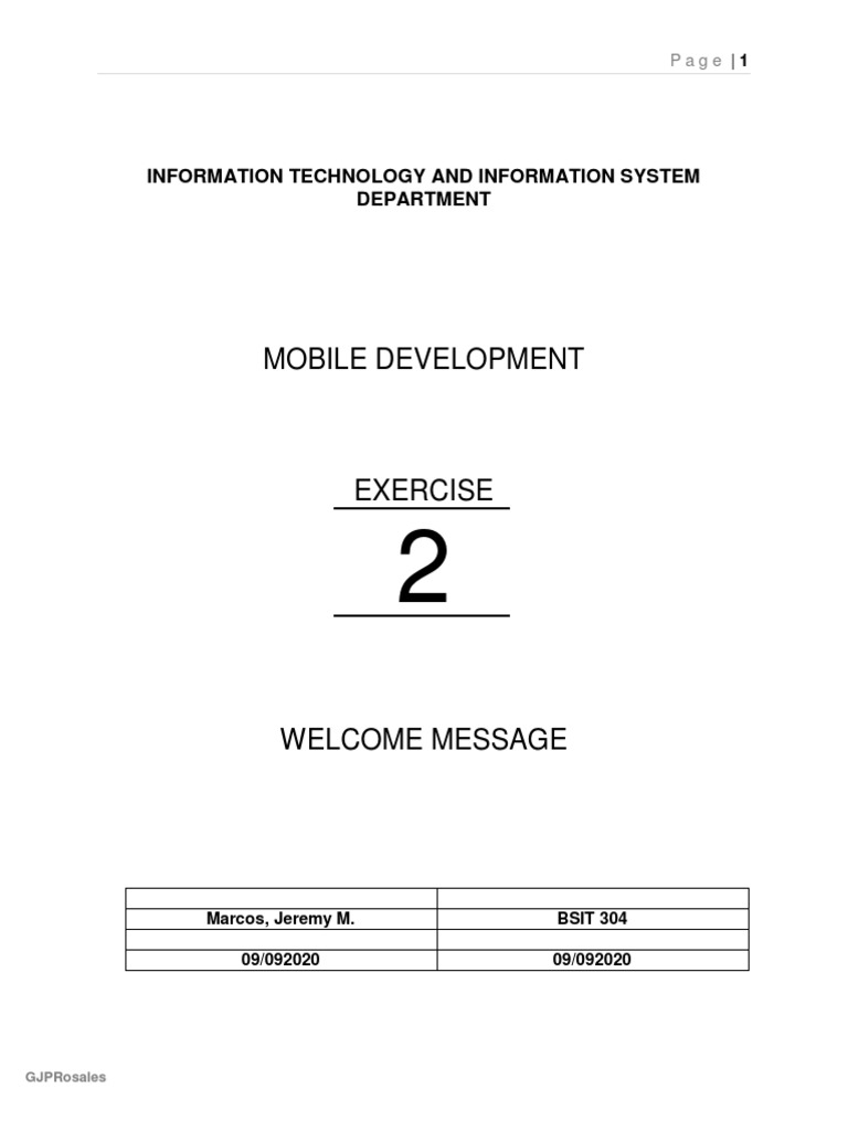 Mobile Development Exercise Guide | PDF | Android (Operating System ...
