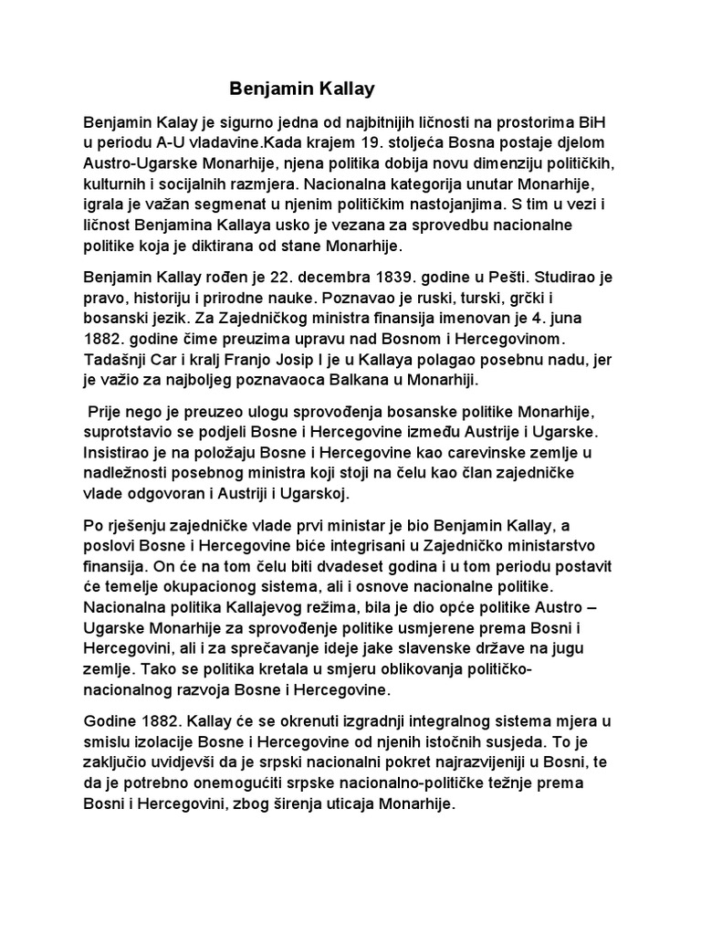 Benjamin Kallay | PDF