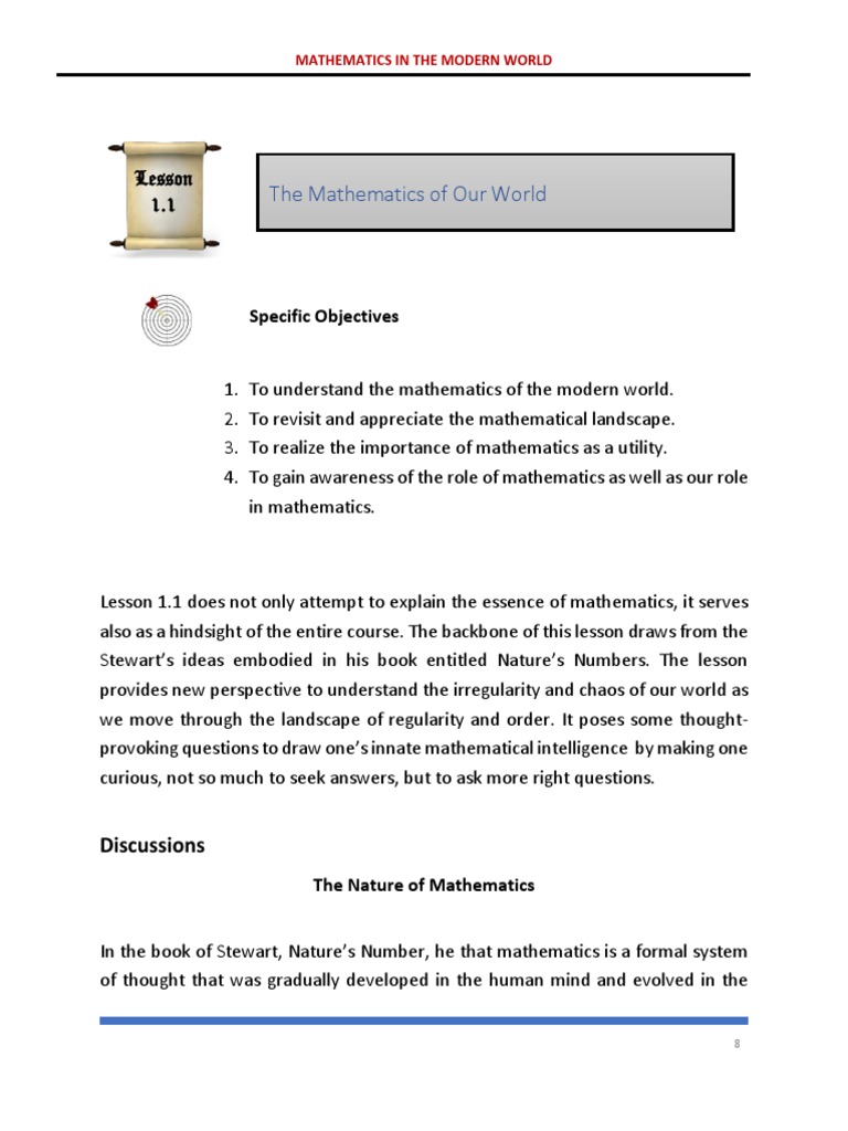 1.1 Mathematics of Our World | PDF | Theorem | Teaching Mathematics