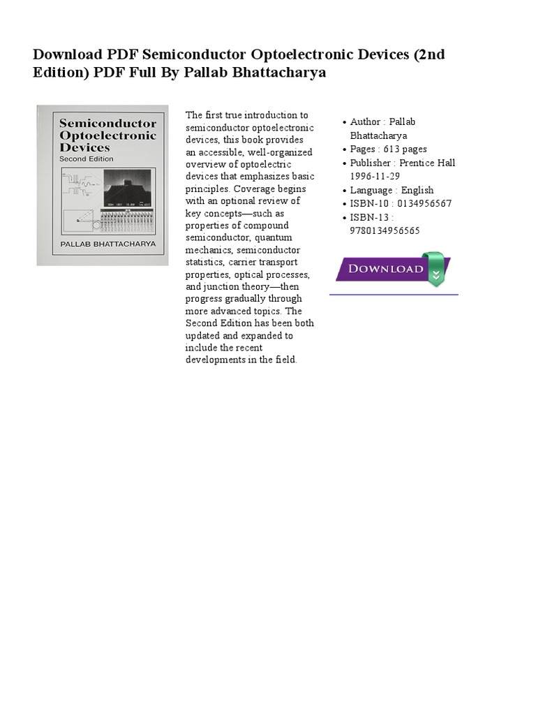 PDF Semiconductor Optoelectronic Devices (2nd Edition) PDF Full by ...