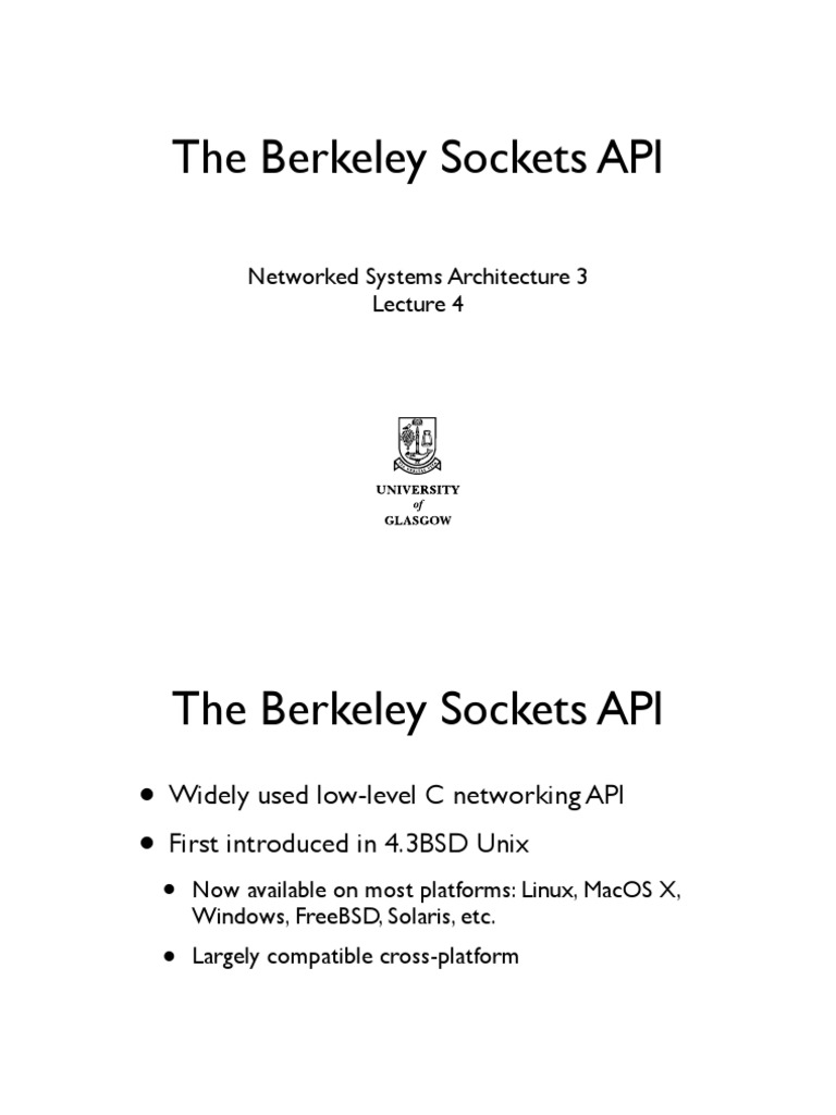 The Berkeley Sockets Api Networked Systems Architecture 3 Download Free Pdf Network Socket