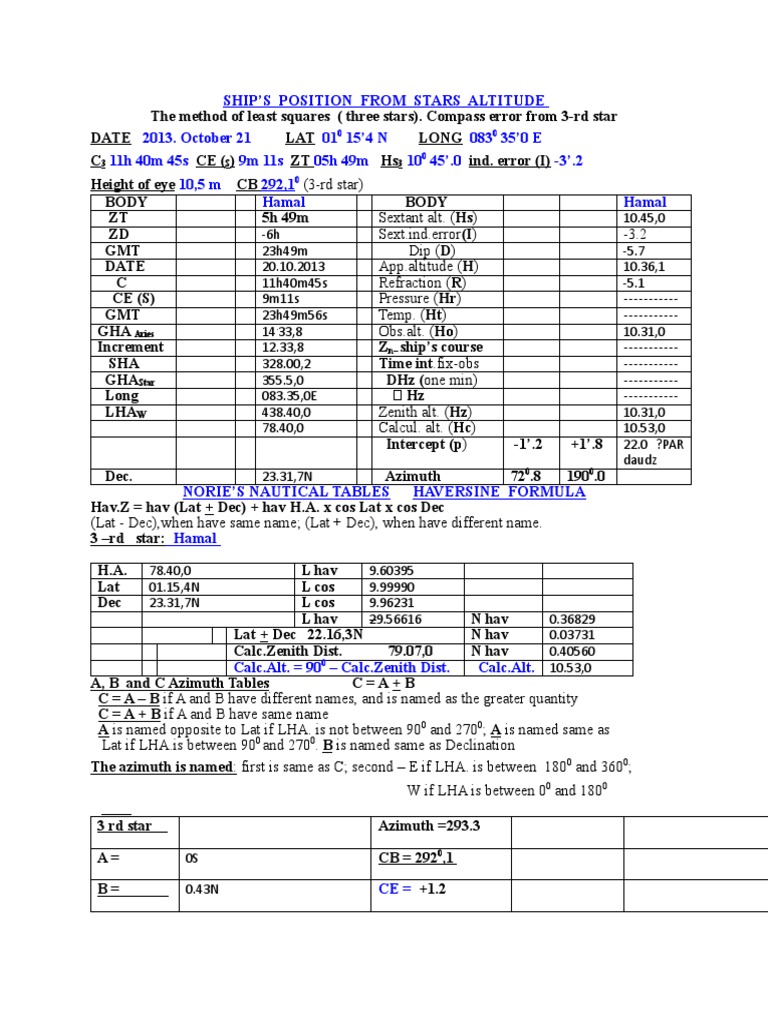 Hamal 3 Star | PDF | Trigonometry | Astronomy