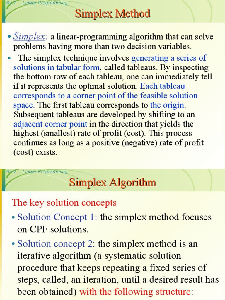 EMBA 2nd Batch Simplex Method | PDF | Linear Programming | Systems Analysis