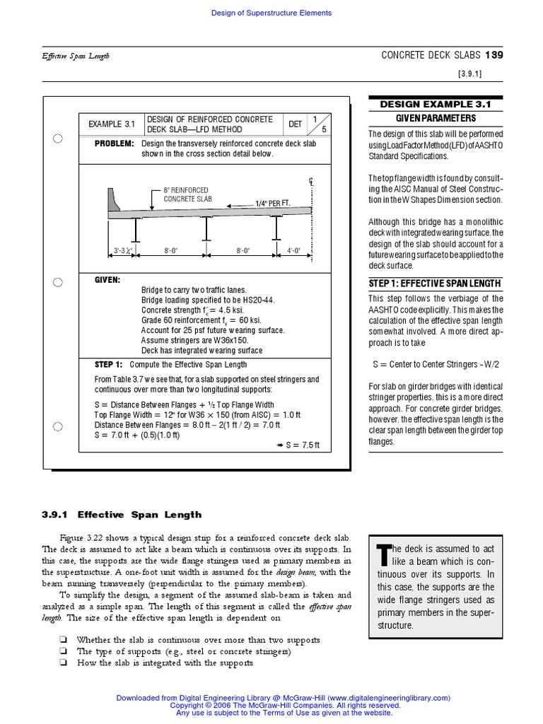Effective Span Length: 139 Concrete Deck Slabs | PDF | Bridge | Beam ...