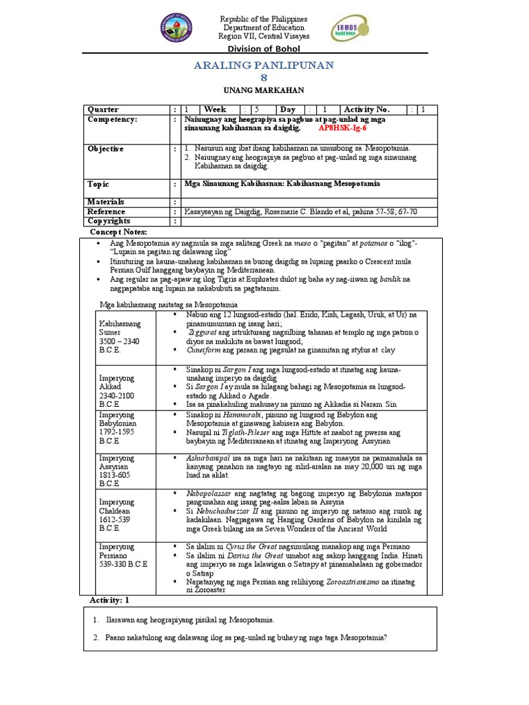 AP8 Q1 W8Day1-3 | PDF