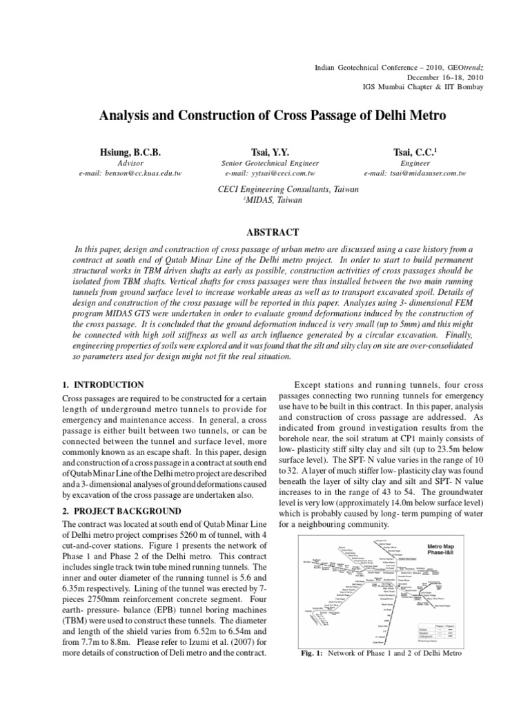 Delhi Metro Cross Passage Analysis | PDF | Tunnel | Physics