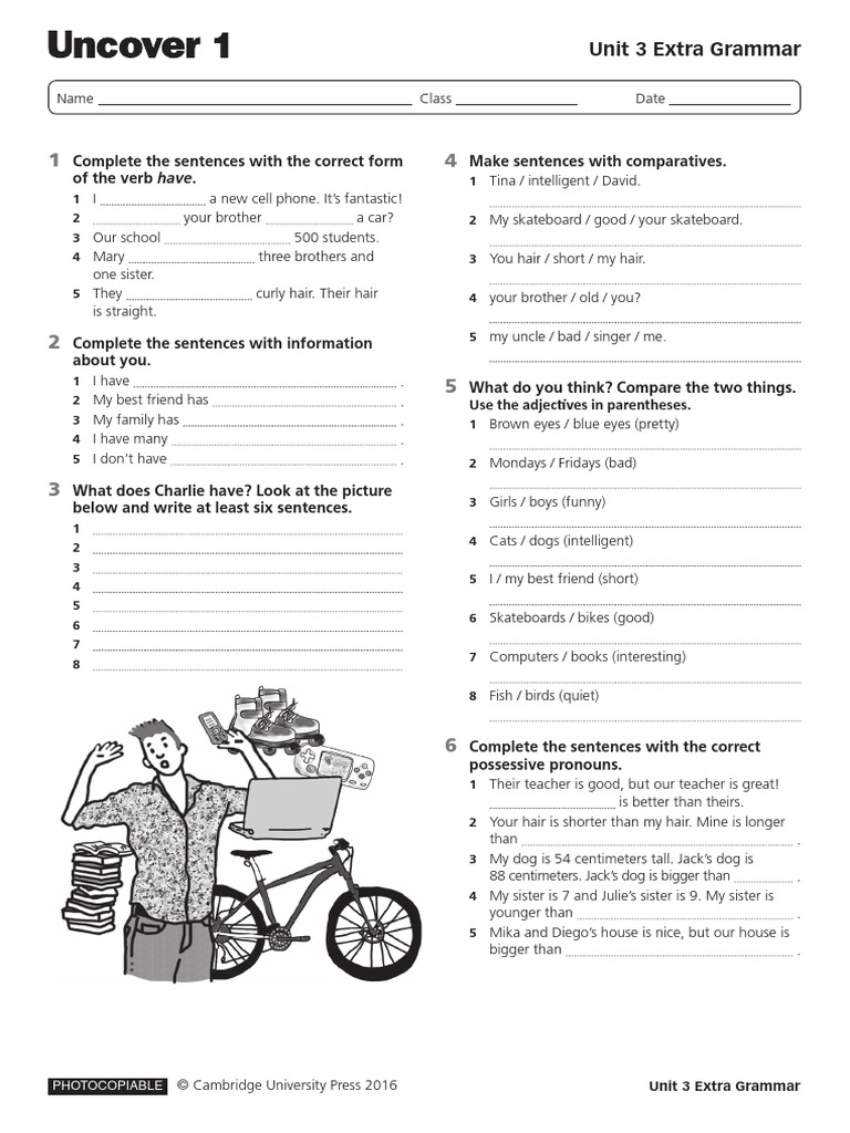 Unit 3 Extra Grammar: Photocopiable | PDF | Syntactic Relationships ...