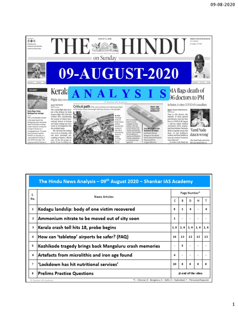 09-08-2020 - The Hindu Handwritten Notes | PDF | Nature