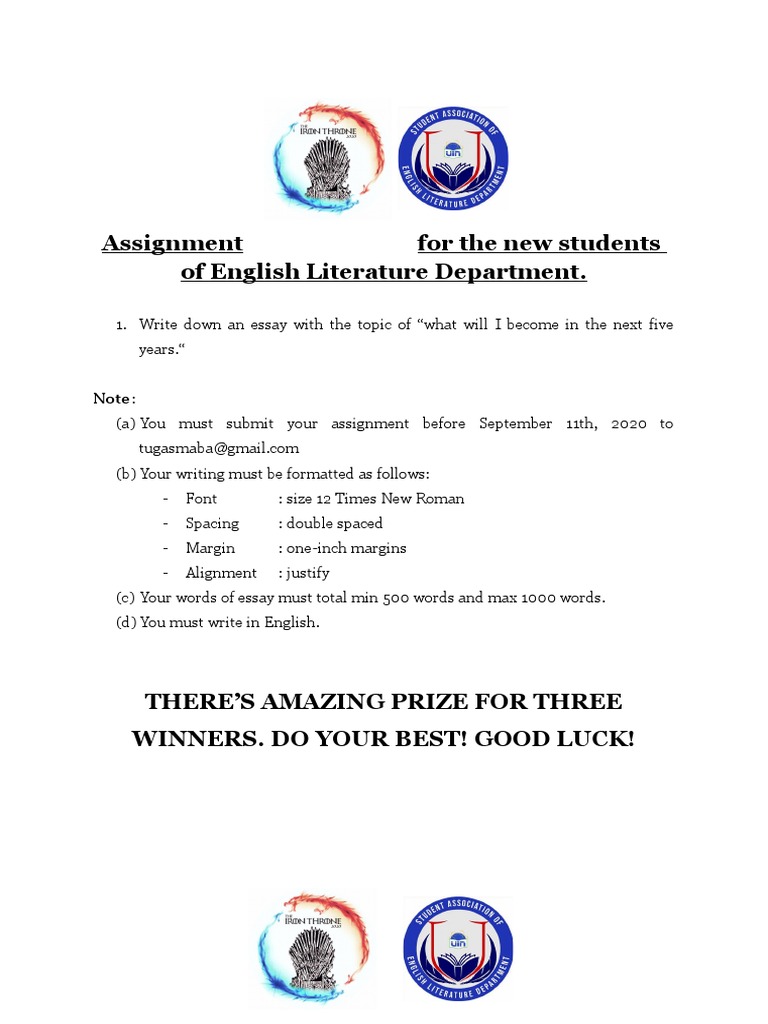 Assignment For ELD Freshman 2 | PDF