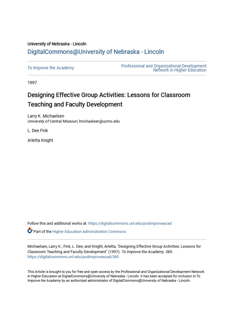 Designing Effective GroupActivities - Lessons Forclassroom Tea | PDF ...
