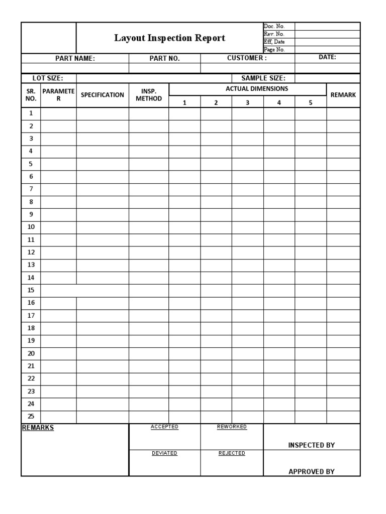 Layout Inspection Template | PDF