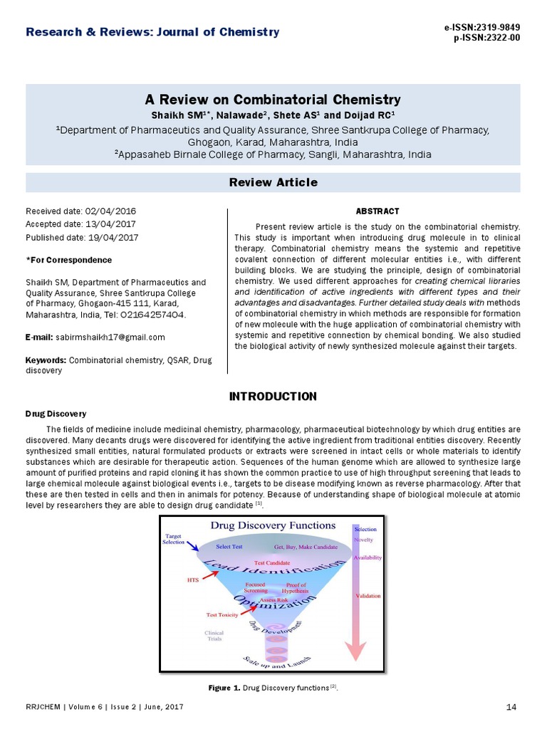 A Review On Combinatorial Chemistry | PDF | Drug Discovery ...