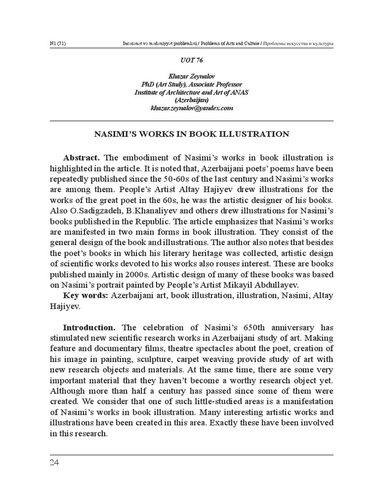 Nasimi's Works in Book Illustration | PDF | Books | Poetry