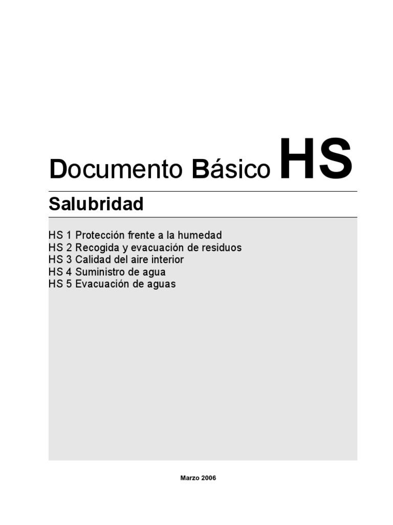 Cte Db Hs Codigo Tecnico Edificación Salubridad Pdf Agua