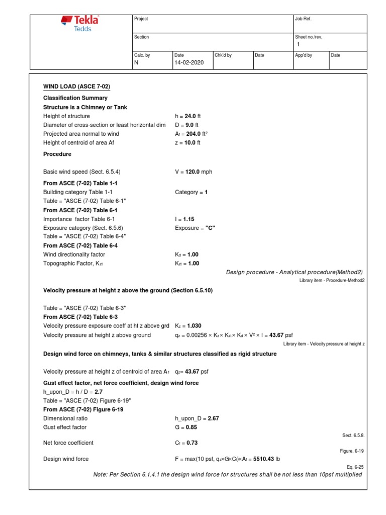 Chimney Wind Load Example | Download Free PDF | Classical Mechanics | Mechanics