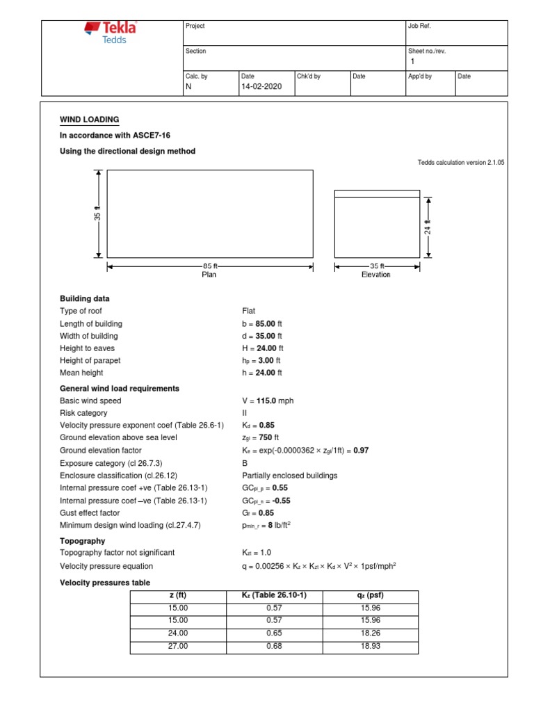 Directional Method - Flat Roof With Parapet Example | PDF | Applied And ...