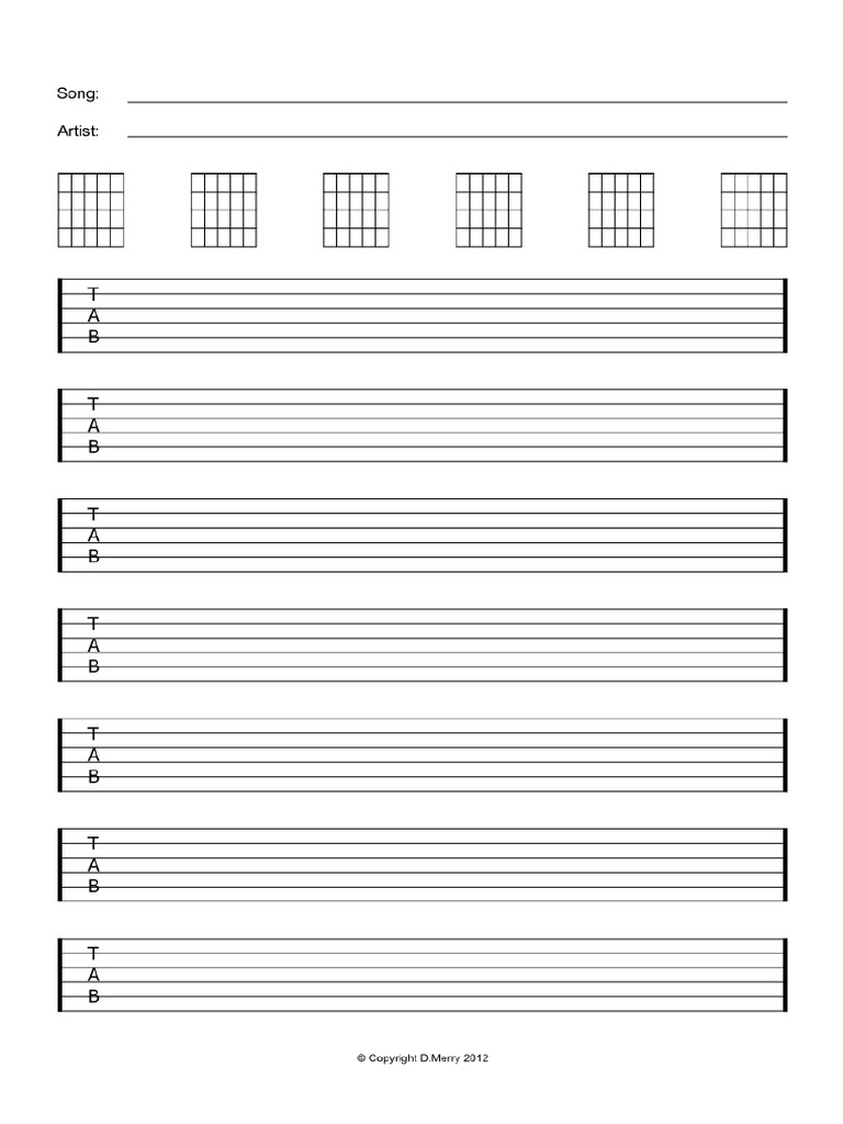 Guitar Blank Sheet Tab | PDF
