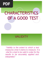 Characteristics of A Good Test | PDF