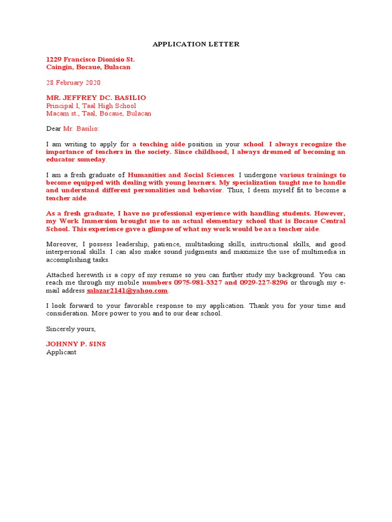 Application Letter2 | PDF