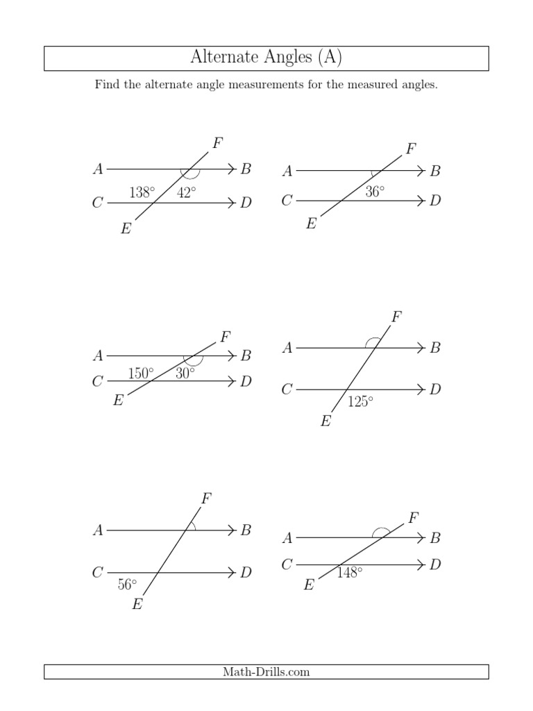 Alternate Angles PDF | Download Free PDF | Elementary Geometry ...