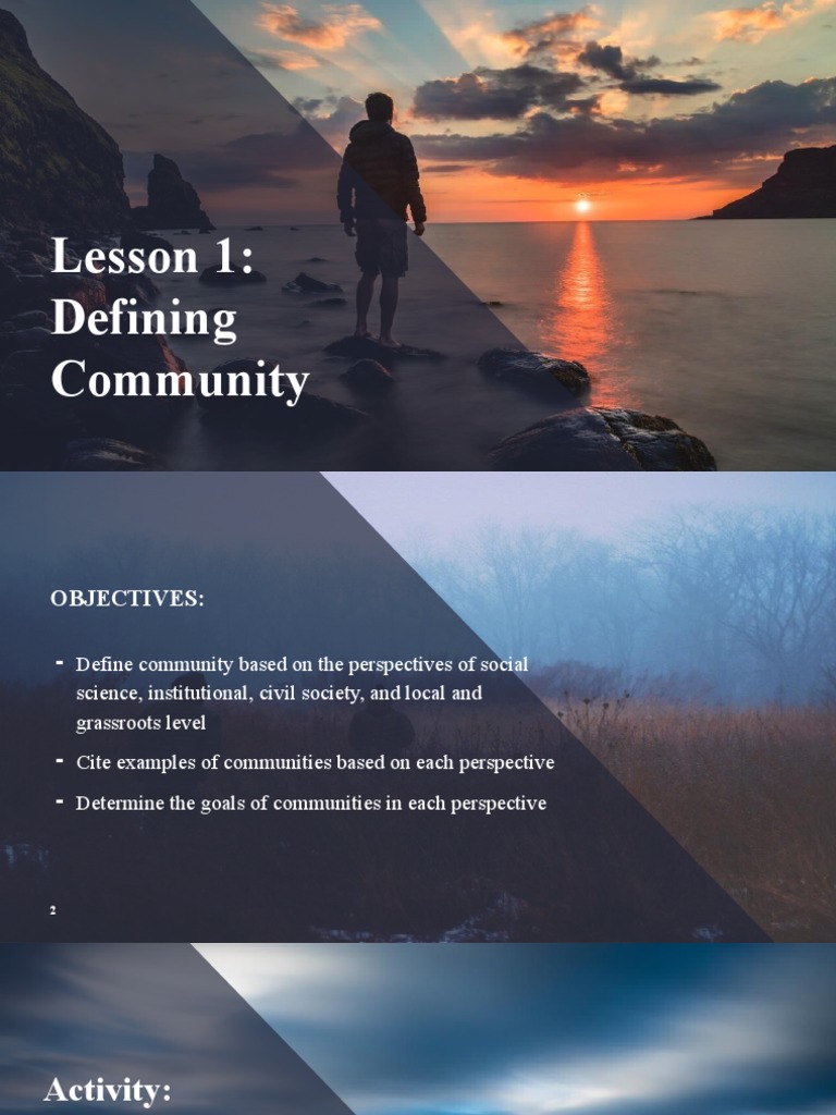CESC Lesson 1 & 2 Defining Community | PDF | Social Science | Community