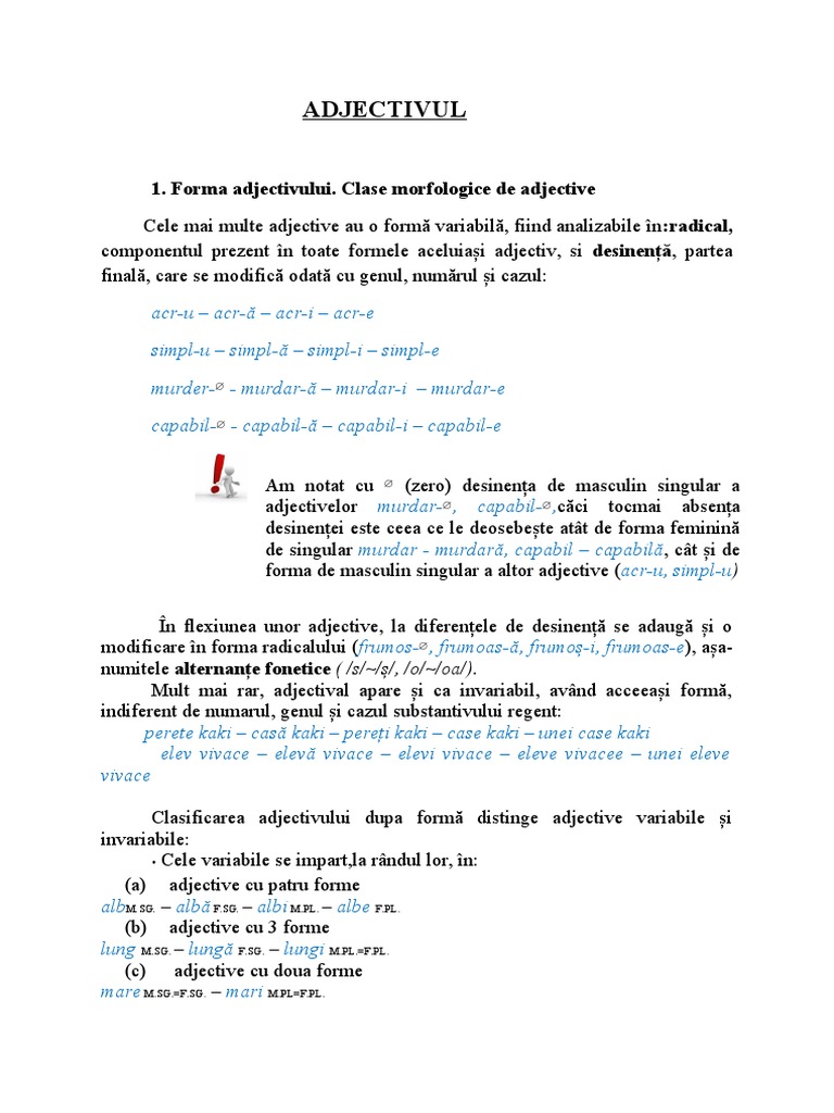 Adjectivul | PDF