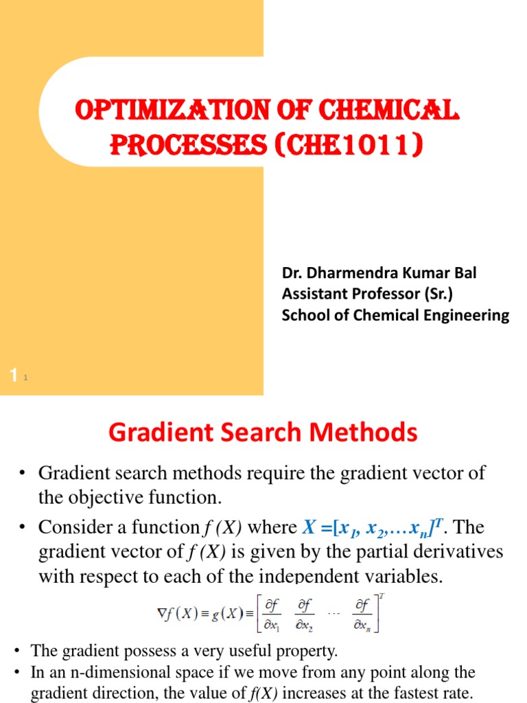 Optimization of Chemical Processes (Che1011) | PDF | Gradient ...