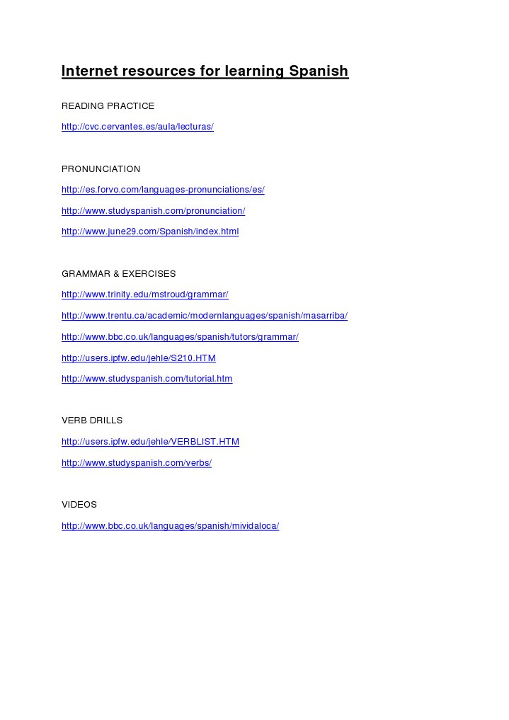 Essential Online Resources for Spanish Learning | PDF | Computers