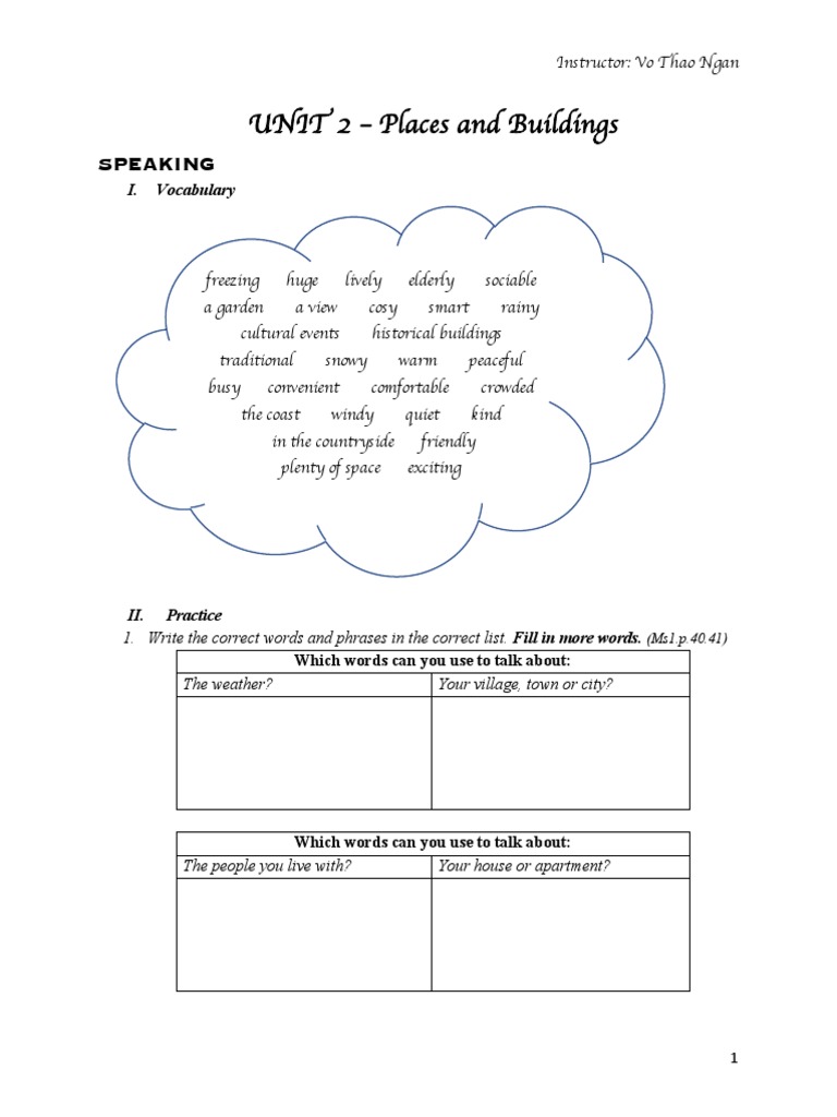 Unit 2: Places and Buildings Overview | PDF | Test (Assessment) | Learning