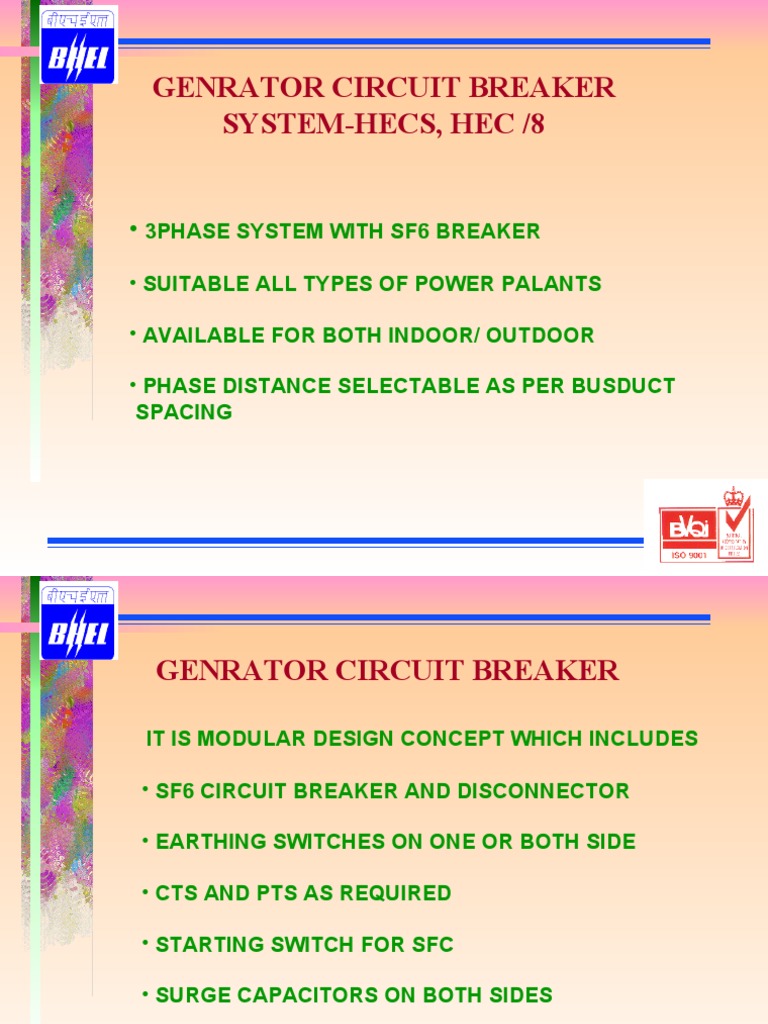 Genrator Circuit Breaker System-Hecs, Hec /8 | PDF | Switch | Electric ...
