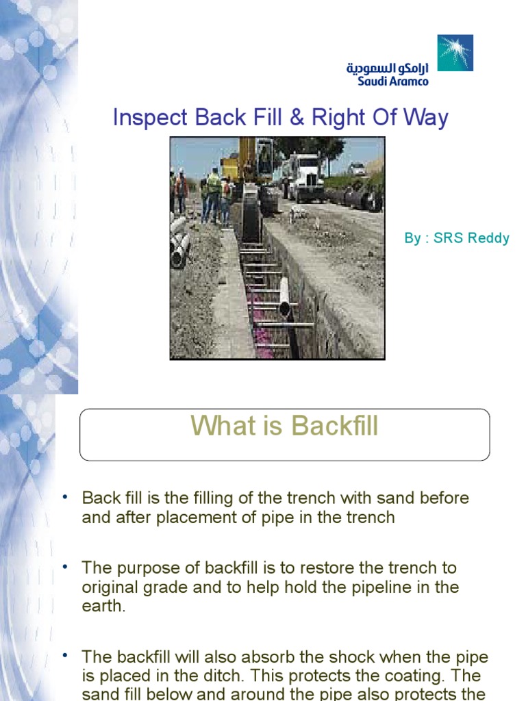 Backfill Inspection for Pipeline Safety | PDF | Pipeline Transport | Sand