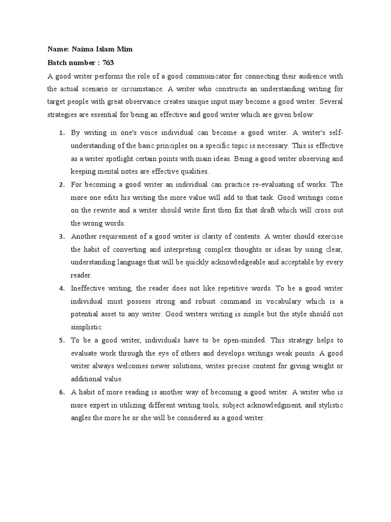 How To Be A Good Writer | PDF