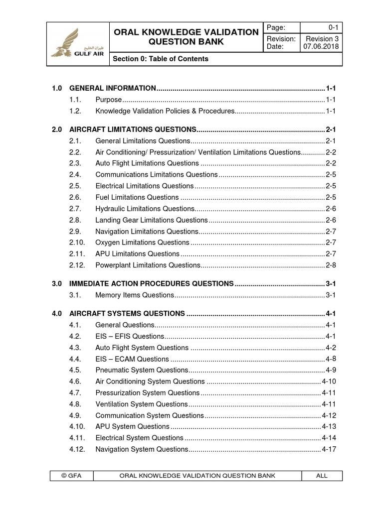 Knowledge Validation Question Bank (R3) PDF | PDF | Takeoff | Landing Gear