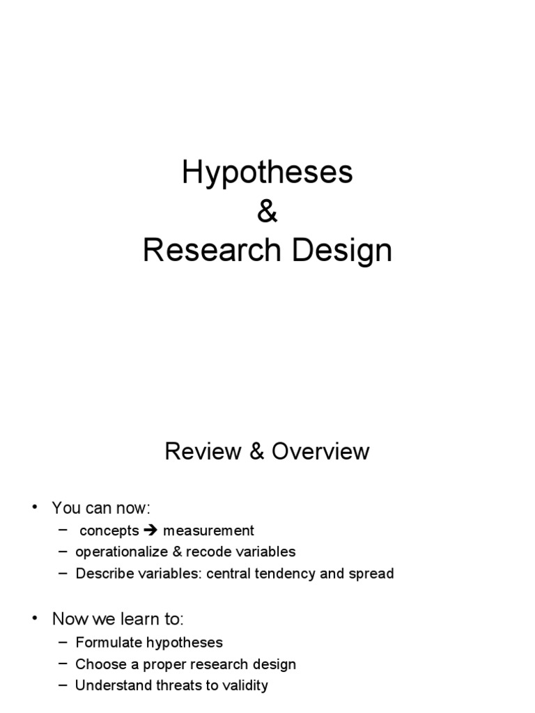 Hypotheses Research Design Guide Pdf Hypothesis Experiment