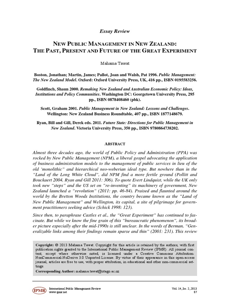 NPM in NZ | PDF | State Owned Enterprise | Policy