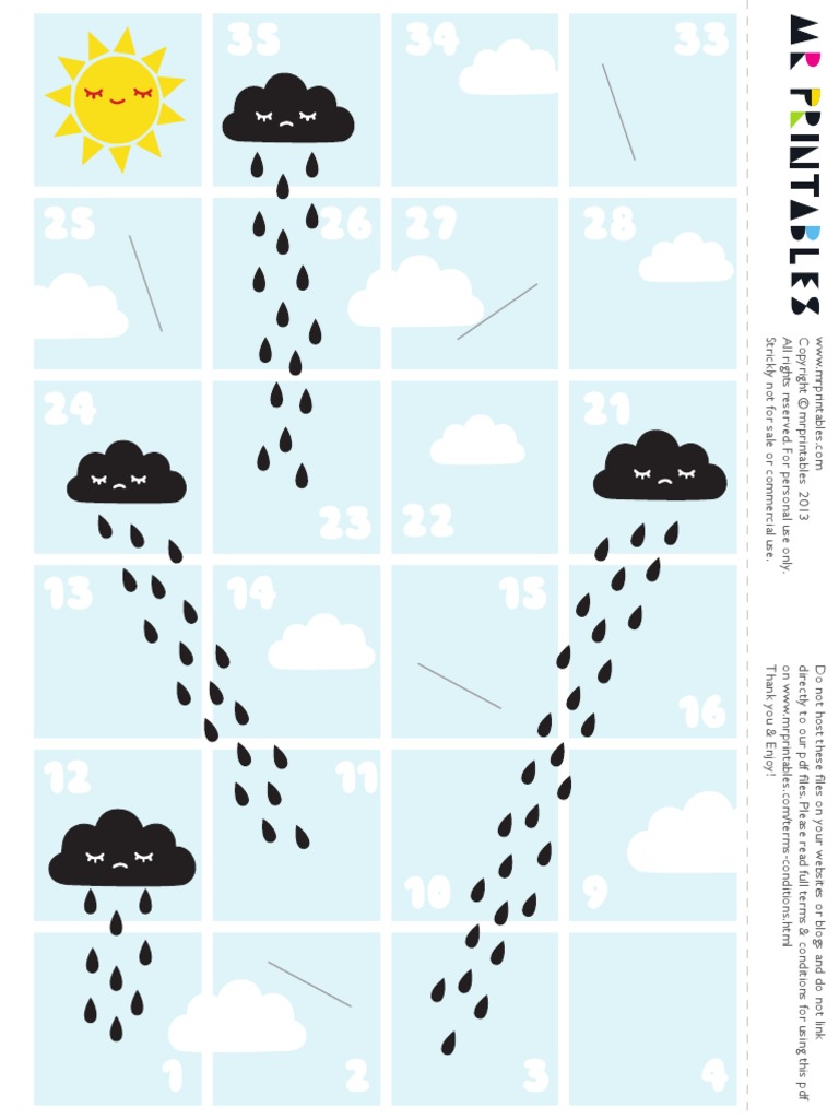 Mrprintables Printable Board Game Rain Rainbow PDF | PDF | Media ...