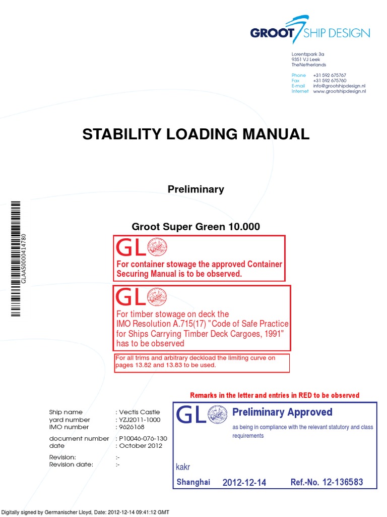 004 Stability Loading Manual PDF | PDF | Tonnage | Tonne
