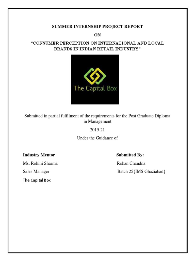 The Capital Box Report On 'Consumer Perception Towards International ...